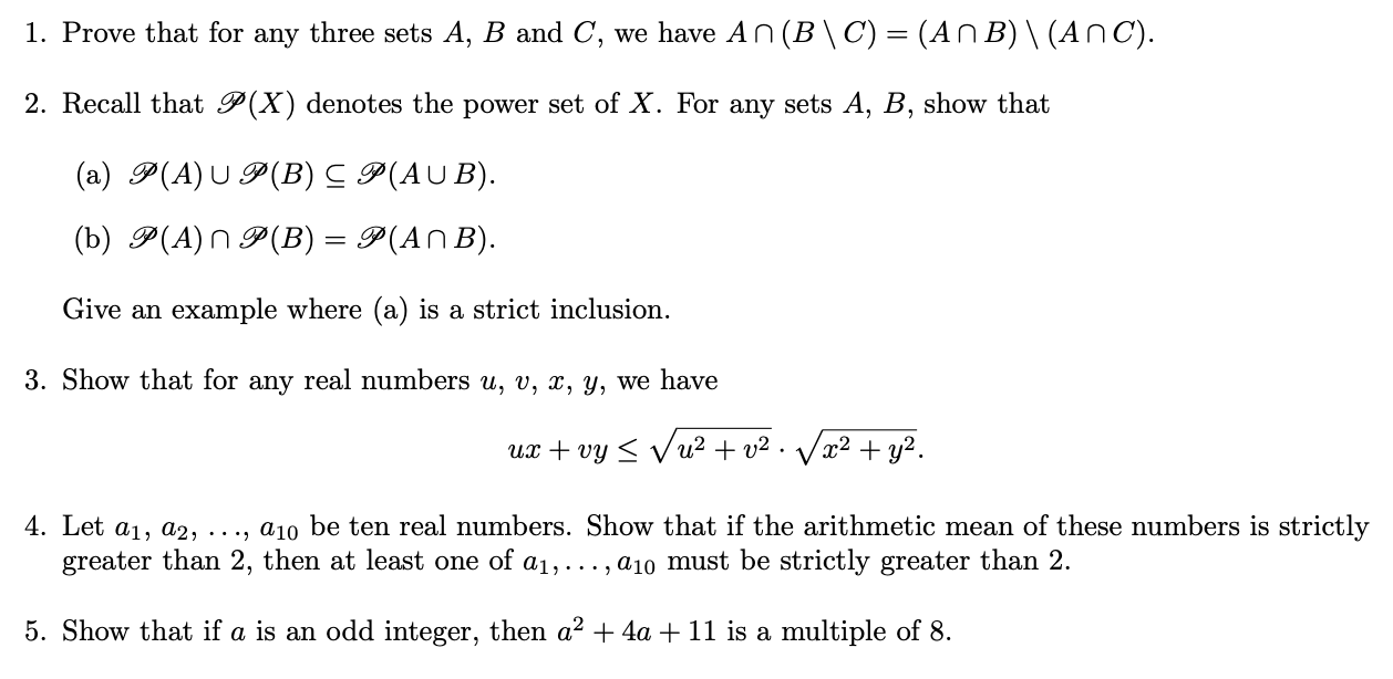 Solved Prove that for any three sets A,B ﻿and C, ﻿we have | Chegg.com
