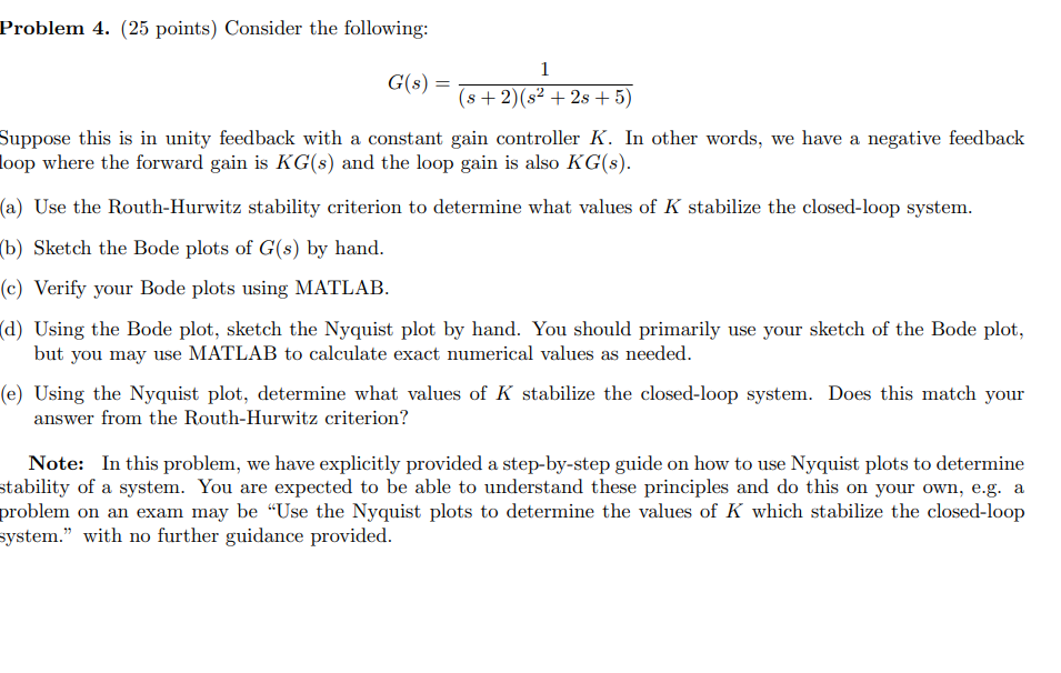 Solved Problem 4. (25 points) Consider the following: | Chegg.com