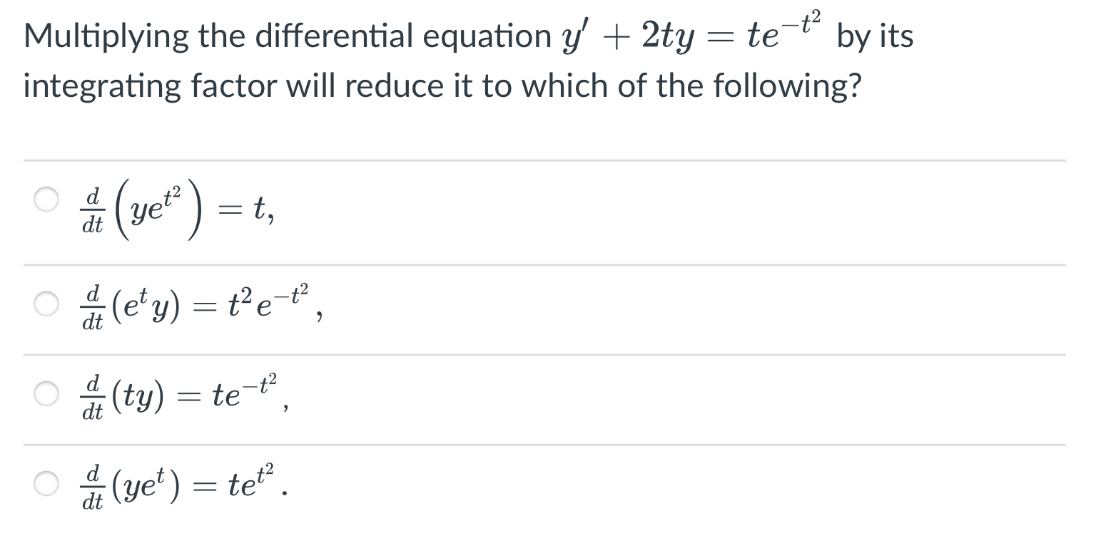Multiplying the differential equation | Chegg.com