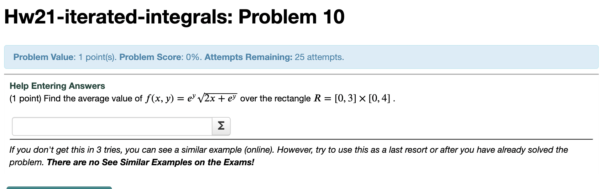 Solved Hw21-iterated-integrals: Problem 10 Problem Value: 1 | Chegg.com