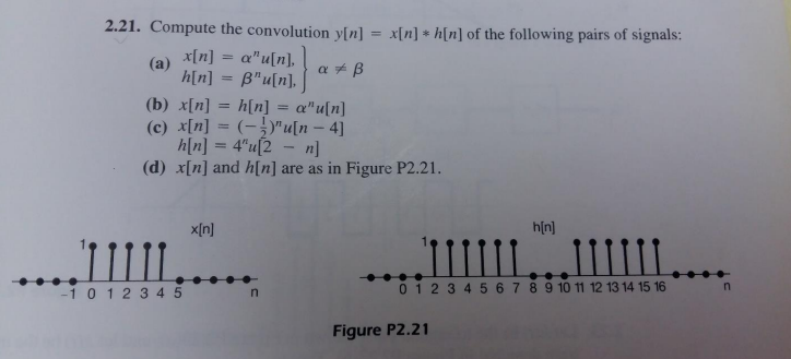Solved 21. Compute the convolution y[n]=x[n]∗h[n] of the | Chegg.com