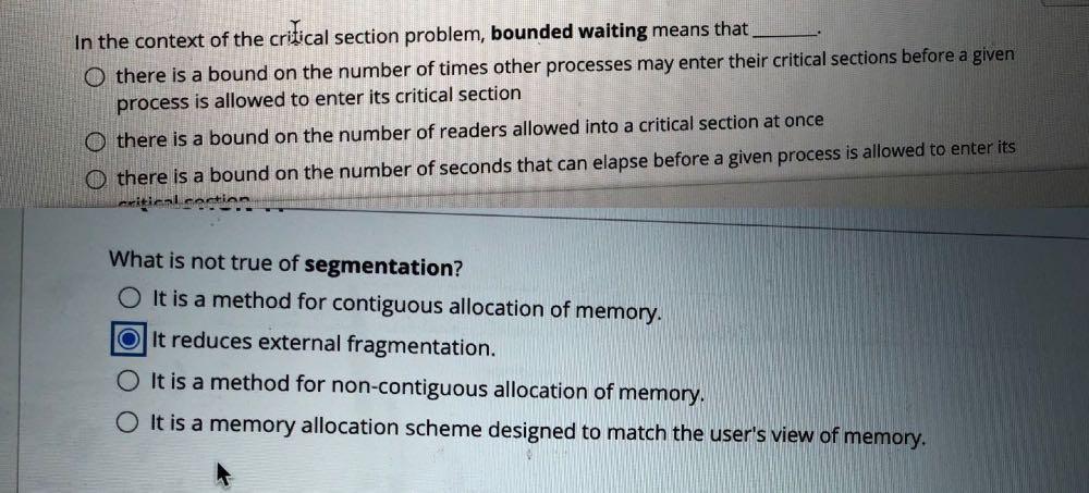 Solved In the context of the critical section problem, | Chegg.com