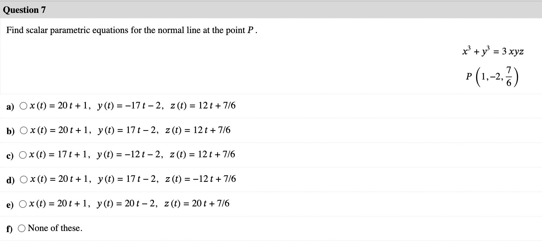 Solved Find scalar parametric equations for the normal line | Chegg.com
