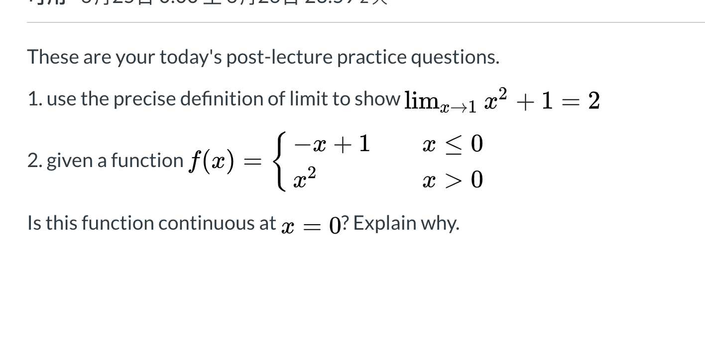 Solved These are your today's post-lecture practice | Chegg.com