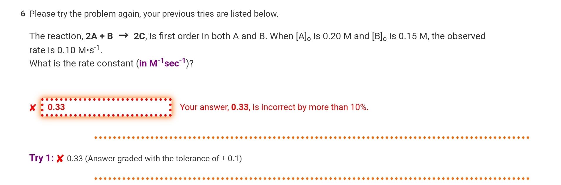 Solved 6 Please try the problem again, your previous tries | Chegg.com