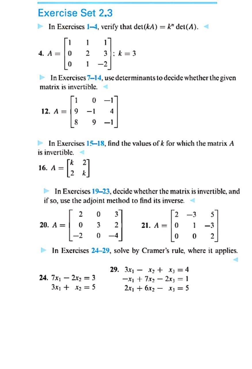 Solved Exercise Set 2.3 In Exercises 1-4, verify that | Chegg.com