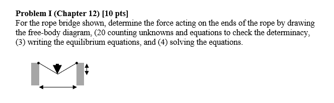 Solved Problem I (Chapter 12) [10 pts] For the rope bridge | Chegg.com