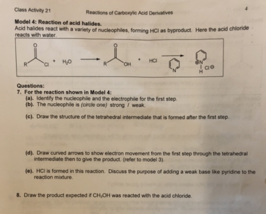 Solved Class Activity 21 Reactions of Carboxylic Acid | Chegg.com