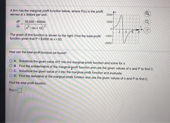 Solved A firm has the marginal profit function below, where | Chegg.com