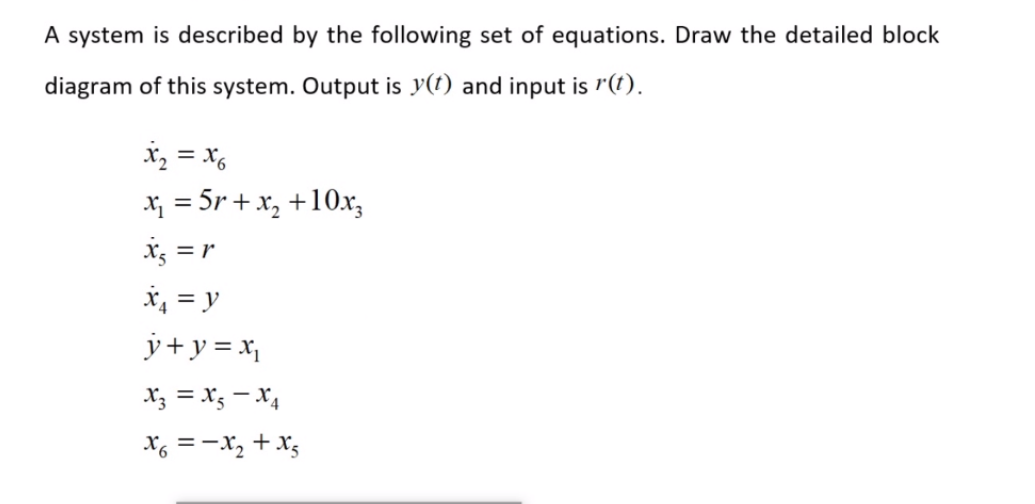 Solved A system is described by the following set of | Chegg.com