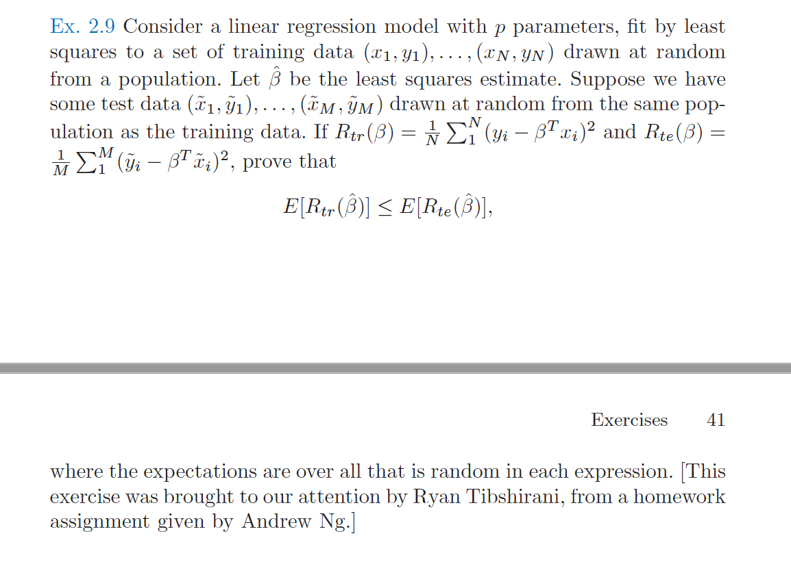 Solved Ex. 2.9 Consider a linear regression model with p | Chegg.com
