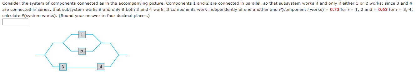 Solved Consider the system of components connected as in the | Chegg.com