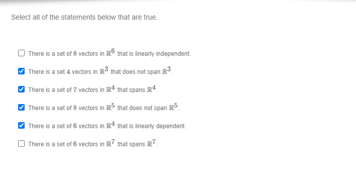 Solved Select all of the statements below that are true. | Chegg.com
