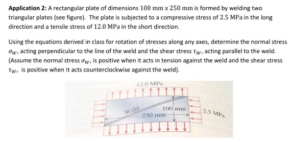 Solved Application 2: A rectangular plate of dimensions 100 | Chegg.com