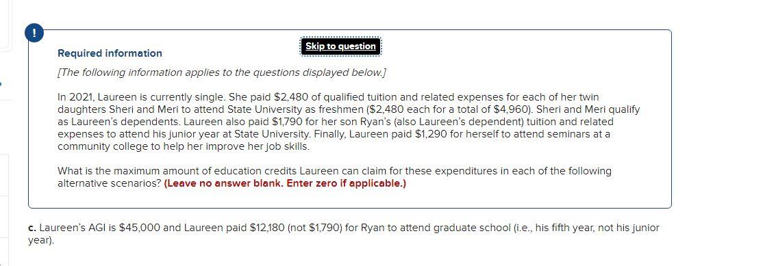 Solved Skip to question Required information [The following | Chegg.com