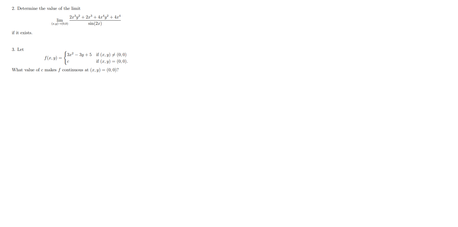 Solved 2. Determine the value of the limit | Chegg.com