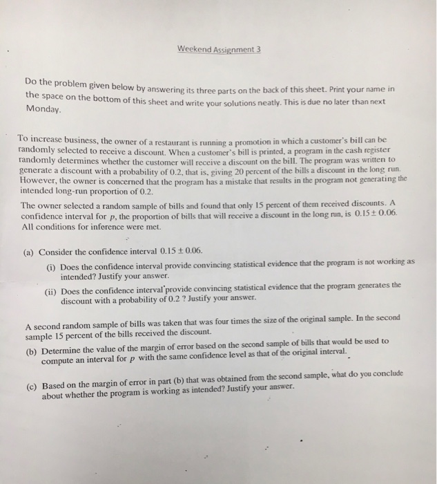 Solved Weekend Assignment 3 Do the problem given below by | Chegg.com