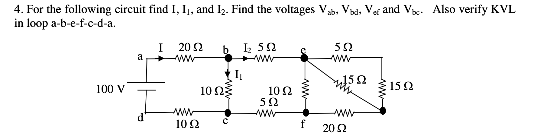 Solved For the following circuit find I,I1, ﻿and I2. ﻿Find | Chegg.com