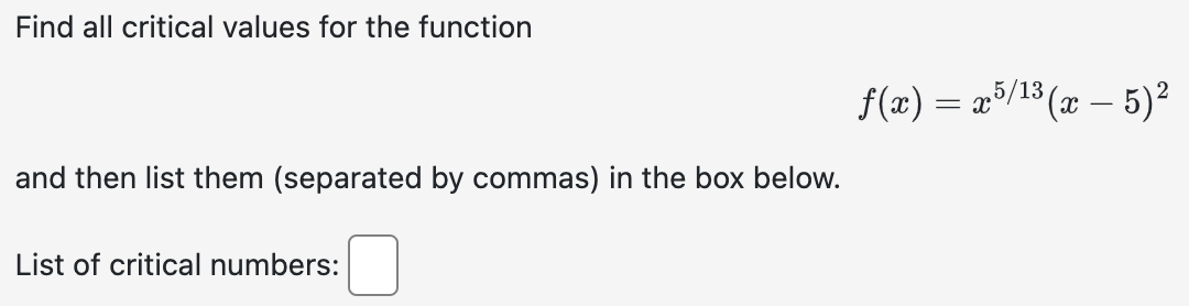 Solved Find all critical values for the | Chegg.com