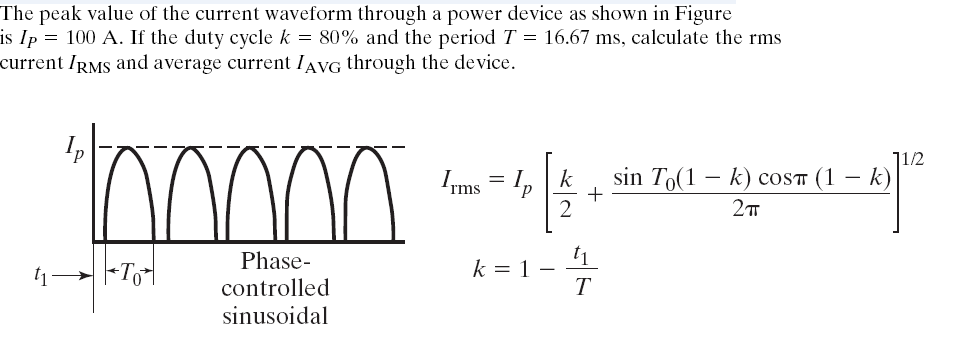 Solved The peak value of the current waveform through a | Chegg.com