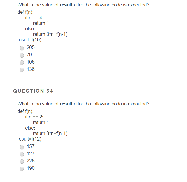 Solved What is the value of result after the following code | Chegg.com