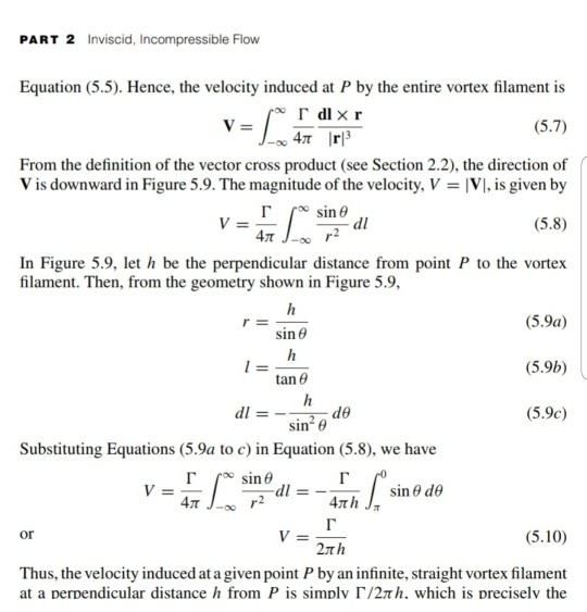 Solved PART 2 Inviscid, Incompressible Flow Equation (5.5). | Chegg.com