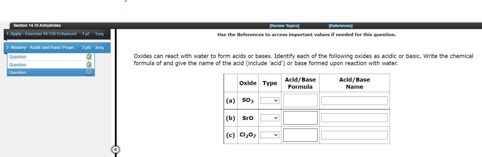 Solved Use the References to access important values if | Chegg.com