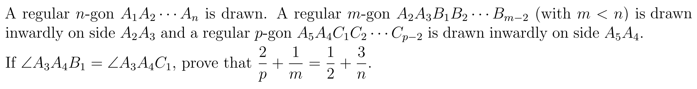 Solved A Regular N Gon A1a2⋯an Is Drawn A Regular M Gon