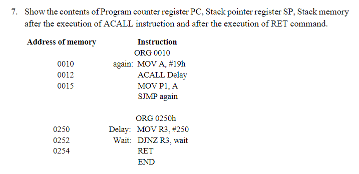 Solved Show the contents of Program counter register PC, | Chegg.com