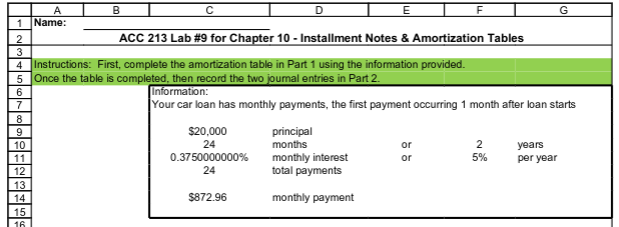 Solved Accounting Lab #9 First, complete the amortization | Chegg.com