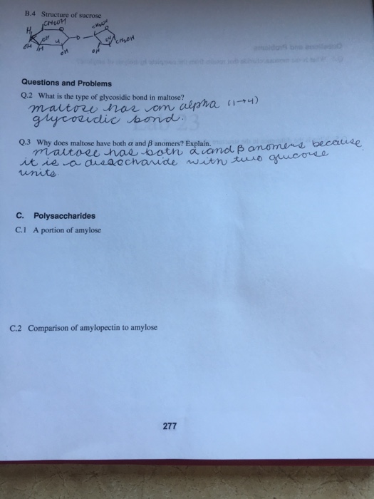 Solved B.4 Structure of sucrose 14 Questions and Problems | Chegg.com