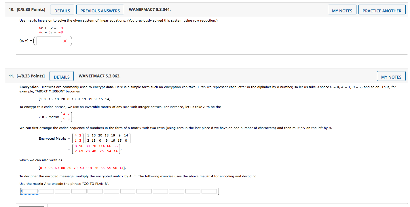 Solved 10. [0/8.33 Points) WANEFMAC7 5.3.044. DETAILS | Chegg.com