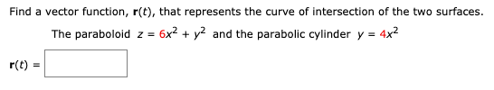 Solved Find a vector function, r(t), that represents the | Chegg.com