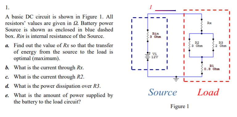 Solved 1 A basic DC circuit is shown in Figure 1. All | Chegg.com