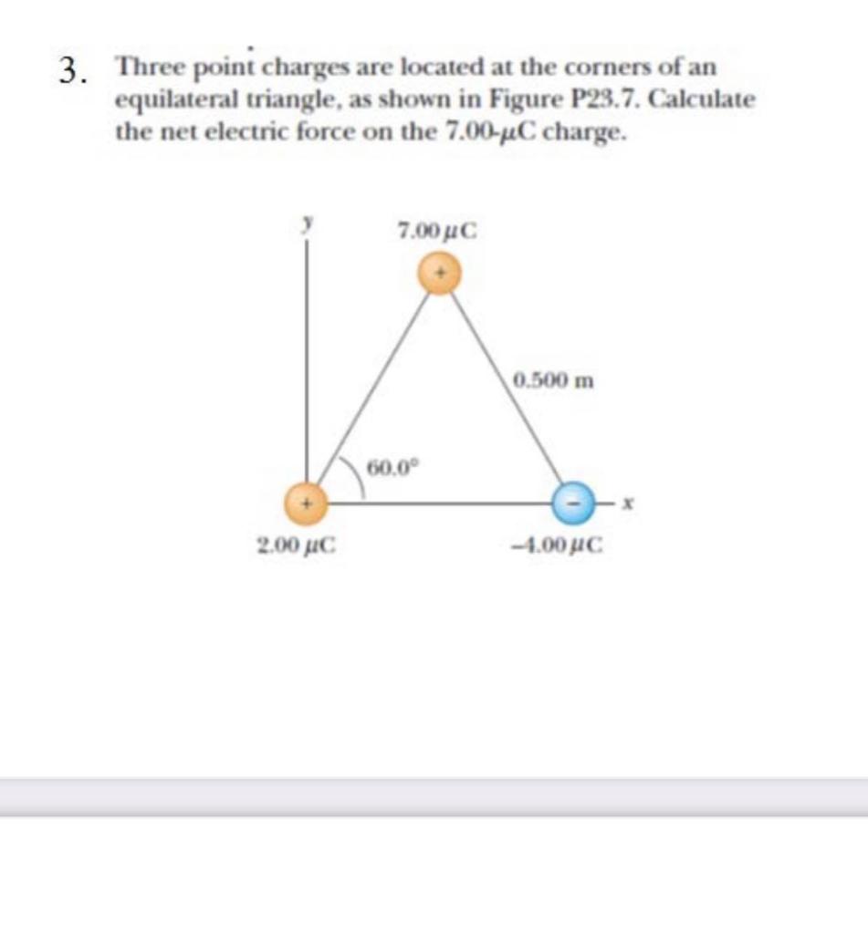 Solved 3. Three point charges are located at the corners of | Chegg.com