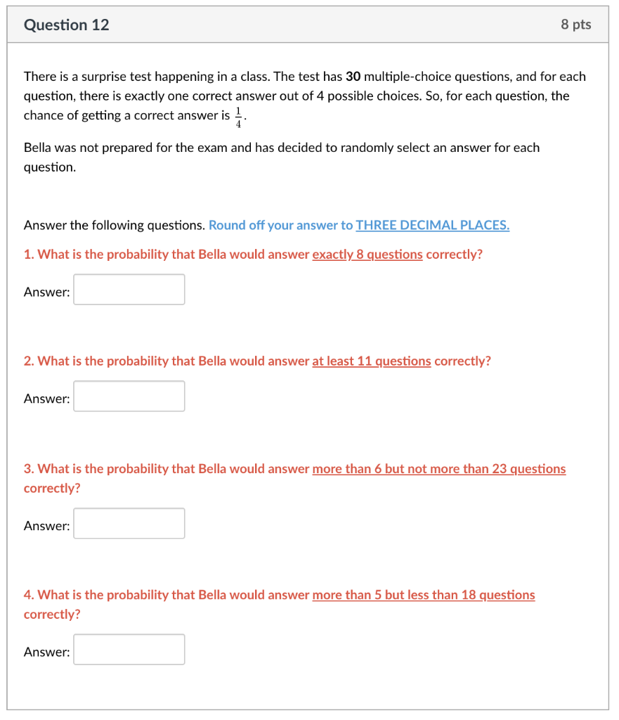 Solved Question 12 8 pts There is a surprise test happening | Chegg.com