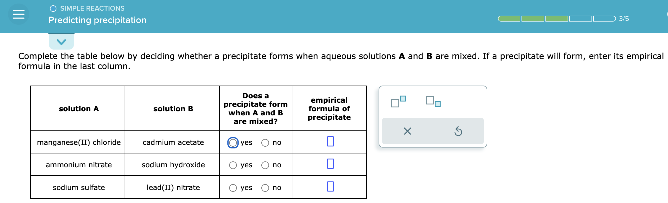 Solved Complete the table below by deciding whether a | Chegg.com