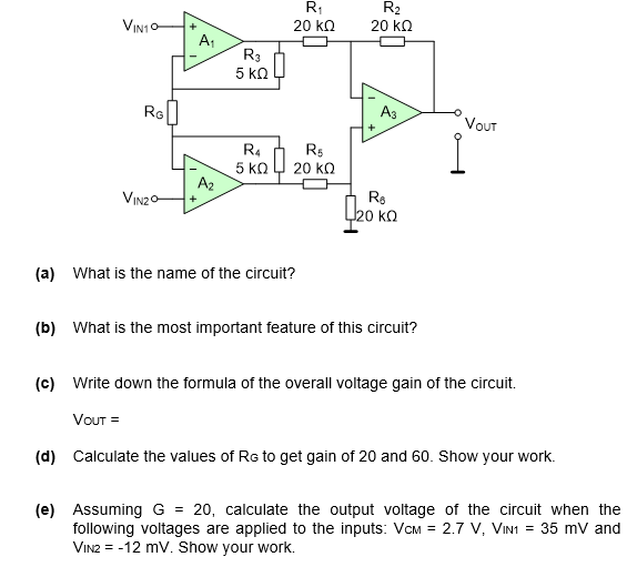 Solved VINTO R1 20 ΚΩ R2 20 ΚΩ A R3 5 ΚΩ RO Аз Vout + R4 5 | Chegg.com