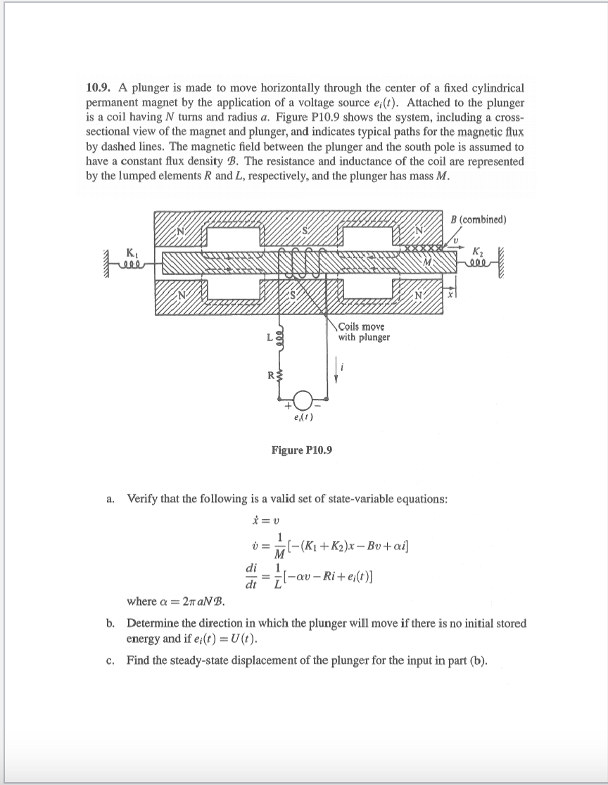 Solved 10.9. A plunger is made to move horizontally through | Chegg.com