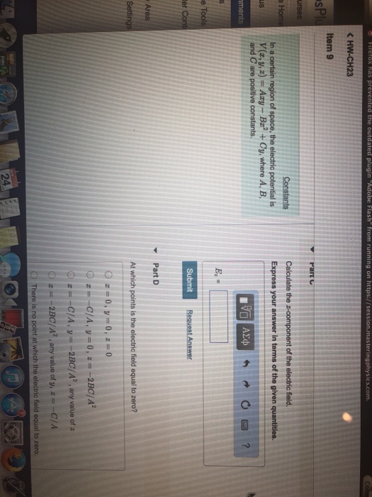 Solved Item 9 Constants Calculate the z-component of the | Chegg.com