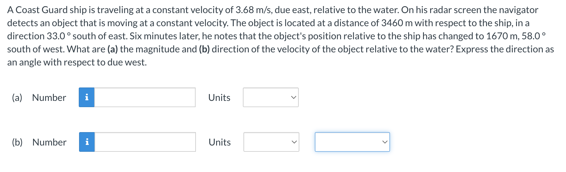 Solved A Coast Guard ship is traveling at a constant | Chegg.com