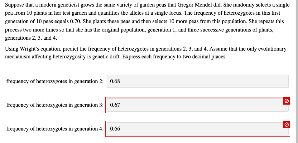 Solved Using Wright’s equation, predict the frequency of | Chegg.com