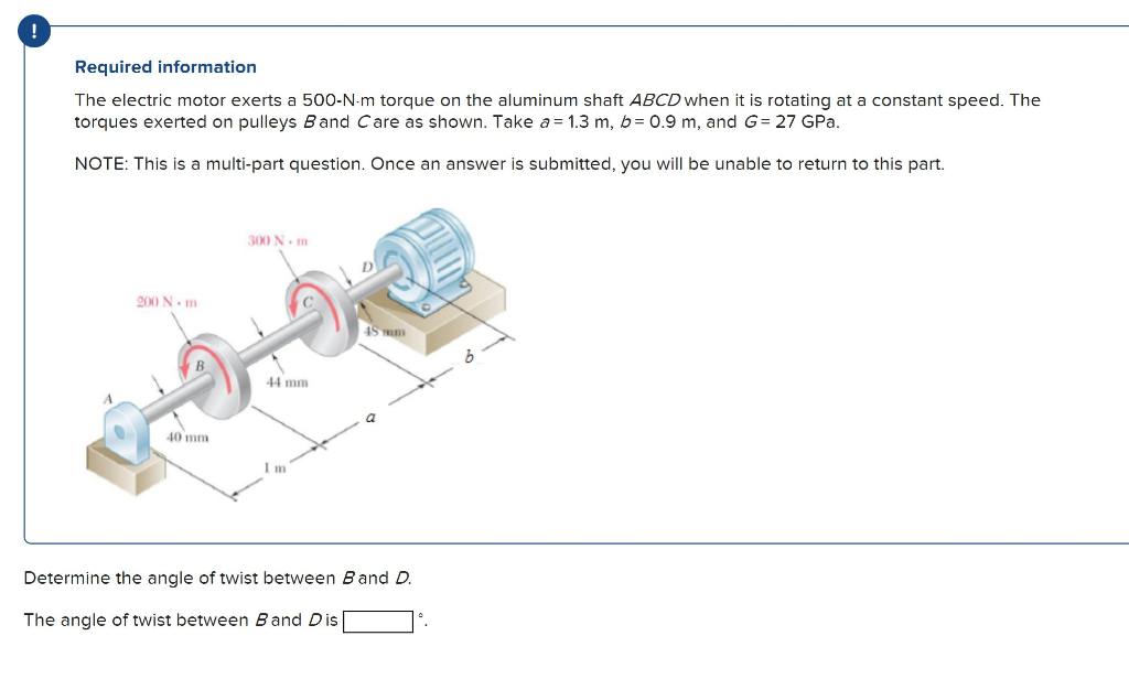 Solved Required information The electric motor exerts a | Chegg.com