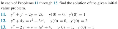 Solved In each of Problems 11 through 15 , find the solution | Chegg.com