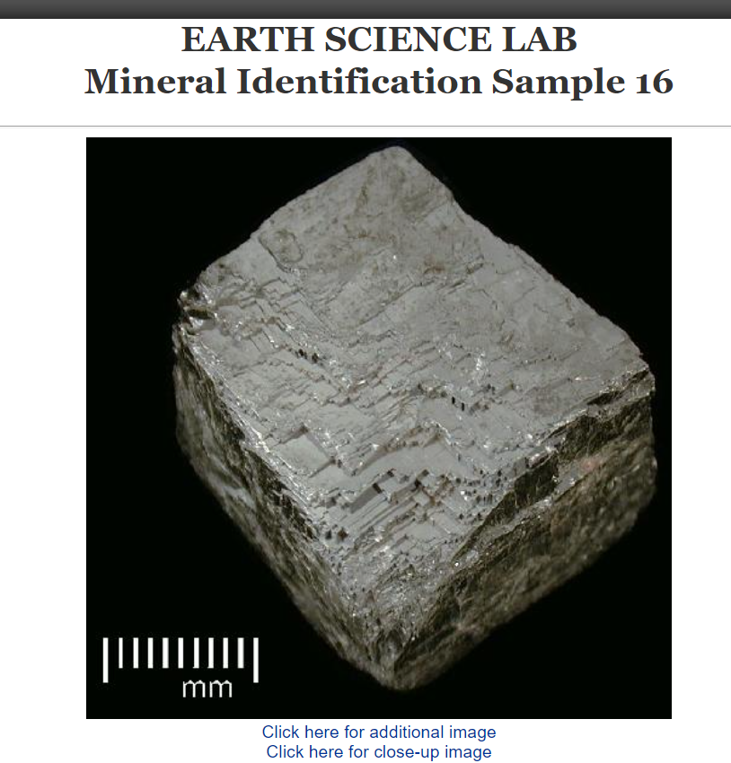 Solved EARTH SCIENCE LAB Mineral Identification Sample 15 | Chegg.com