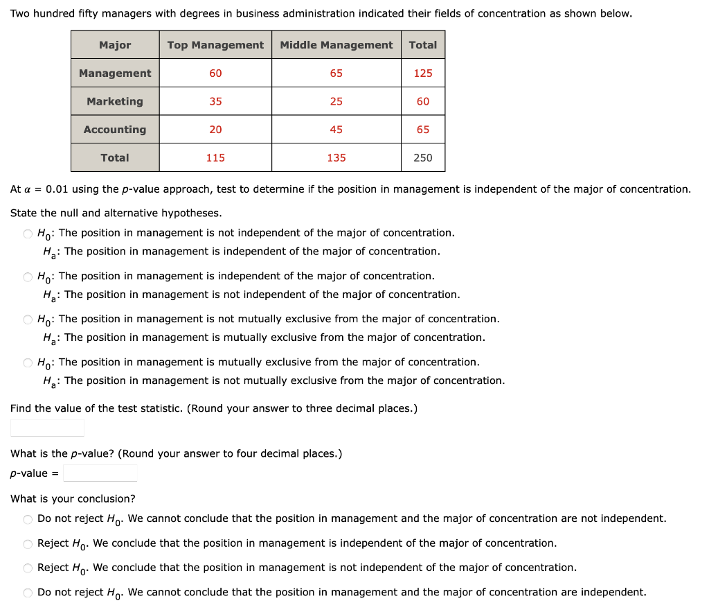 Solved At α=0.01 using the p-value approach, test to | Chegg.com