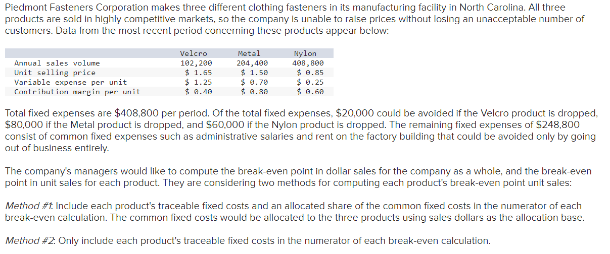 Solved 4a. Calculate the break-even point in unit sales for | Chegg.com