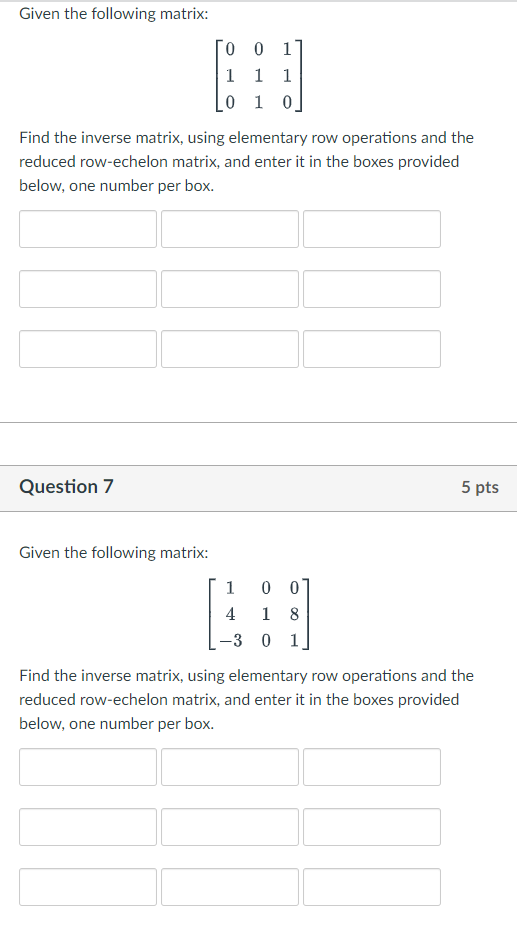 Solved Given the following matrix: ⎣⎡010011110⎦⎤ Find the | Chegg.com