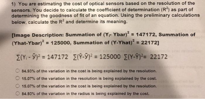 Solved 1) You are estimating the cost of optical sensors | Chegg.com