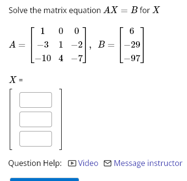 Solved Solve the matrix equation AX=B for X | Chegg.com